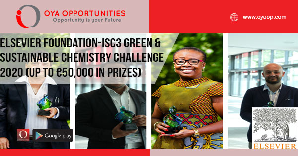 Elsevier Foundation-ISC3 Green & Sustainable Chemistry Challenge 2020 ...