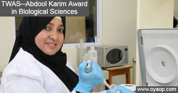 TWAS─Abdool Karim Award in Biological Sciences 2022 - OYA | OYA ...